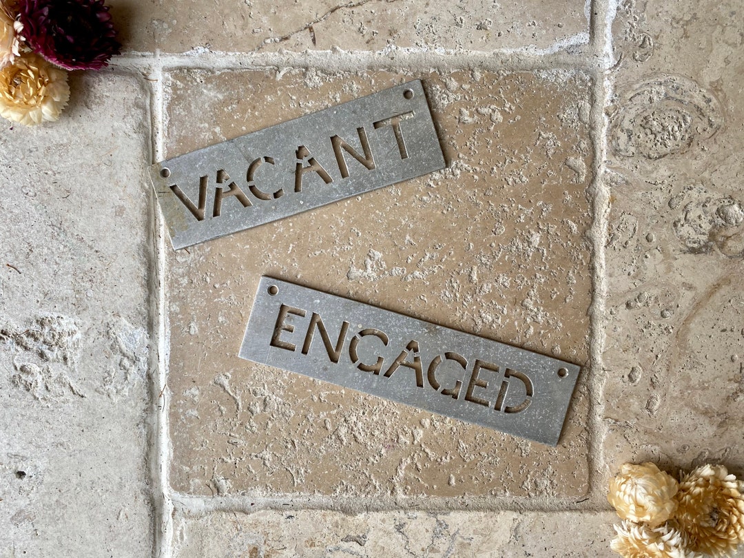 Vintage Tin "engaged" or "vacant" Stencil - Mid-century Door Sign, US ...