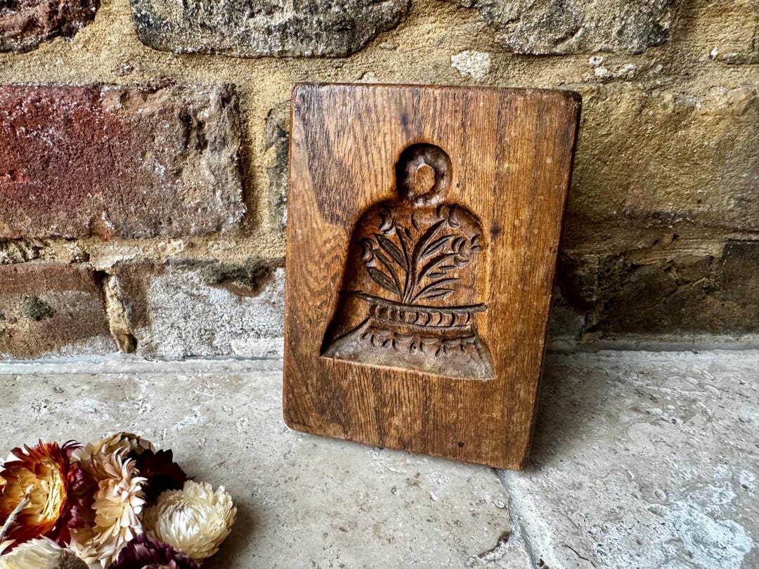 Vintage English Treen Bell Sugar Mould: Carved Wooden Biscuit Stamp, US ...