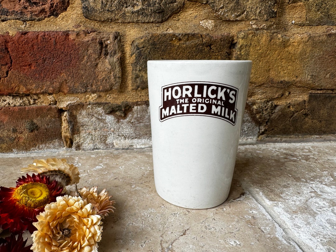 Rare 1930s White Ironstone Horlicks Advertising Beaker | Scarce Antique ...