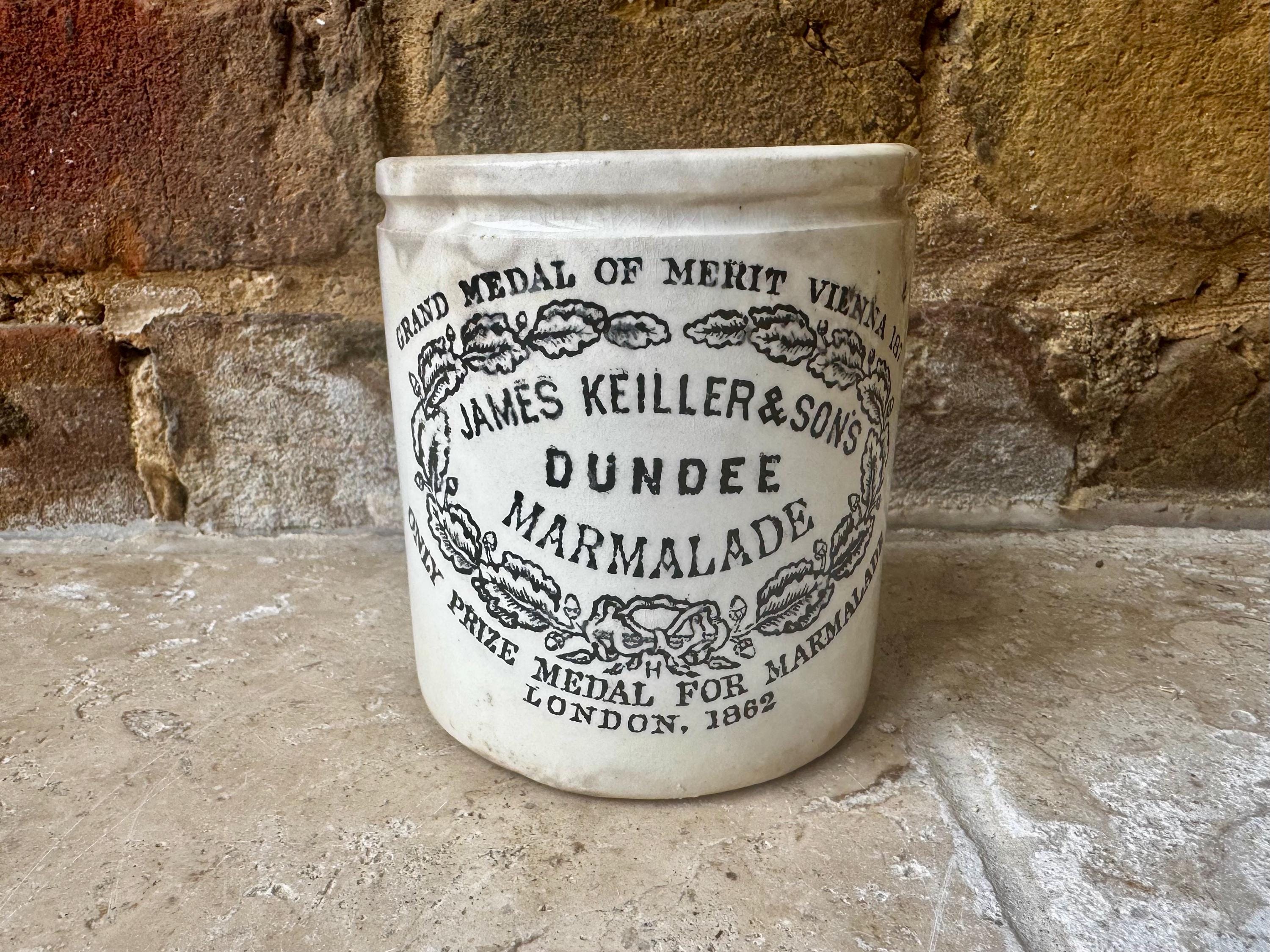 Antique James Keiller Marmalade Pot: Victorian Ironstone, Chubby One ...