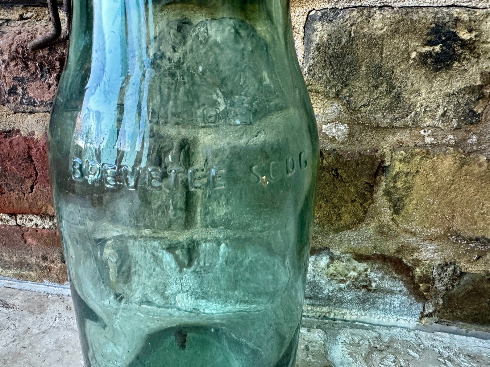 Antique French L’ideale Green Glass Canning Jar - Brevettée Advertising ...