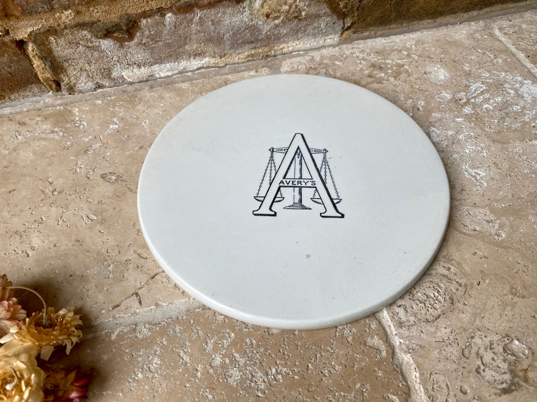 Rare Antique Edwardian White Ironstone Scale Plate | Advertising Avery ...