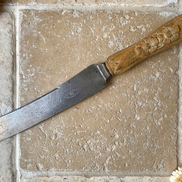 Antique Wooden Bread Knife - Etsy