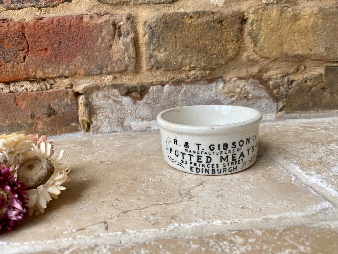 Rare Antique Victorian White Ironstone Paste or Potted Meat Pot ...