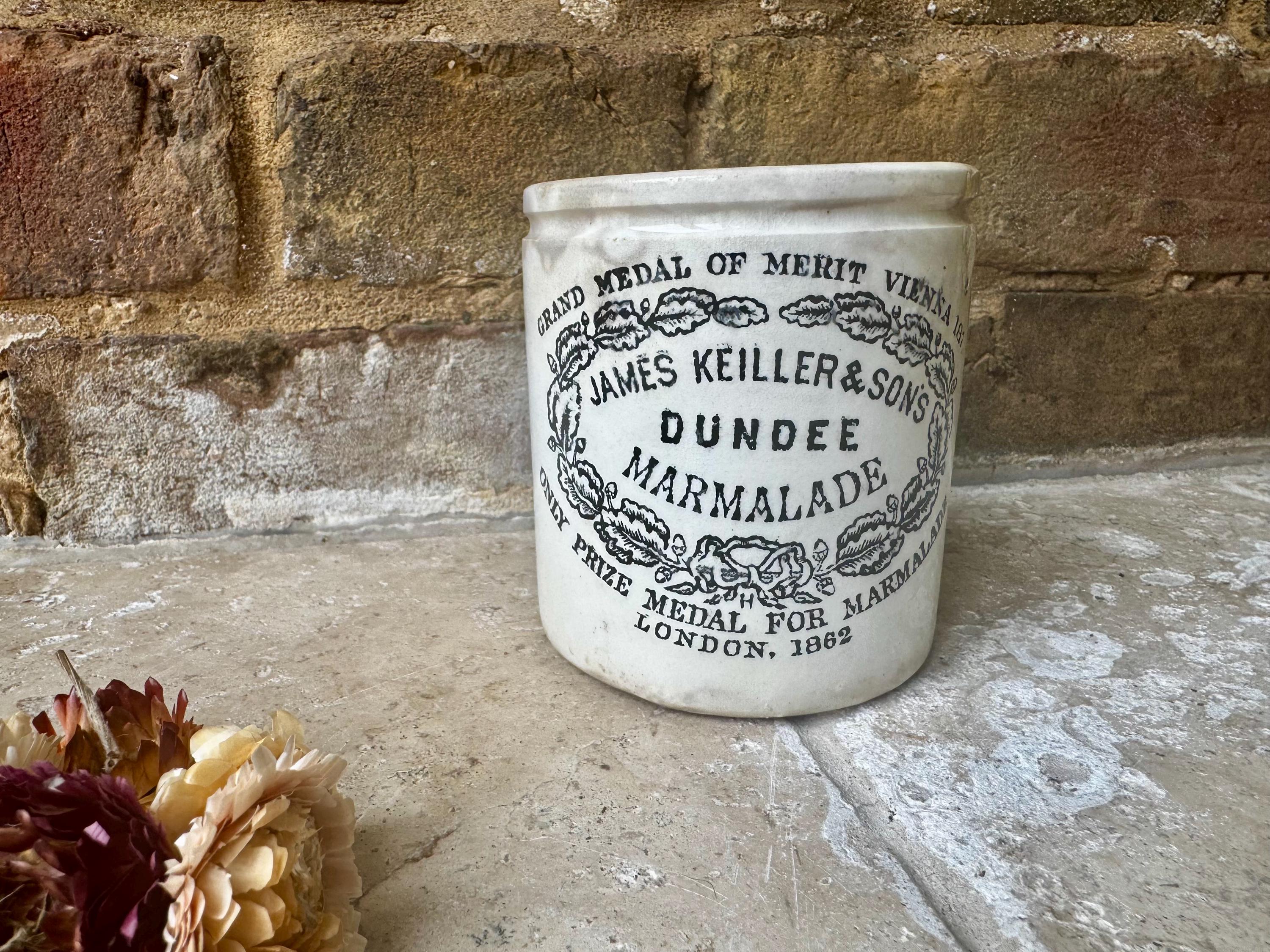 Antique James Keiller Marmalade Pot: Victorian Ironstone, Chubby One ...