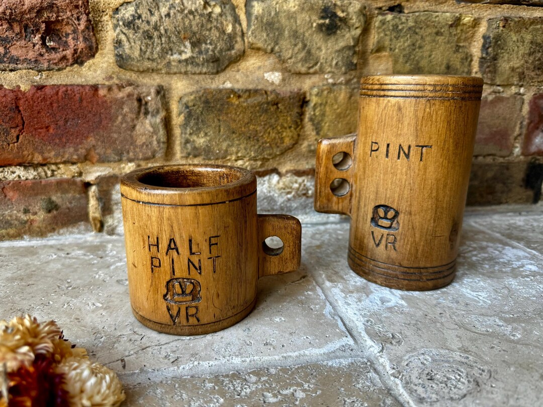 Antique Victorian Treen Half Pint or Pint Measuring Cup Wooden Measure ...
