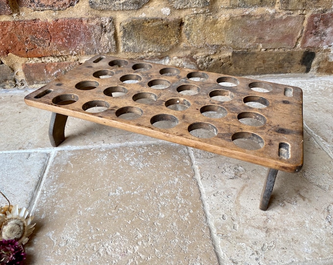 Antique Edwardian Treen Single Tier Wooden Egg Rack | Primitive Rustic ...