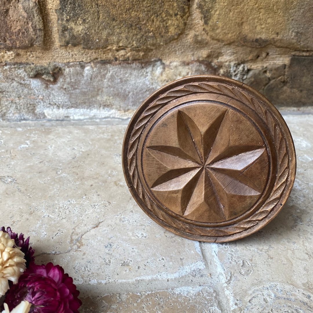 Antique 19th Century Victorian Carved Wooden Butter Stamp | Large ...