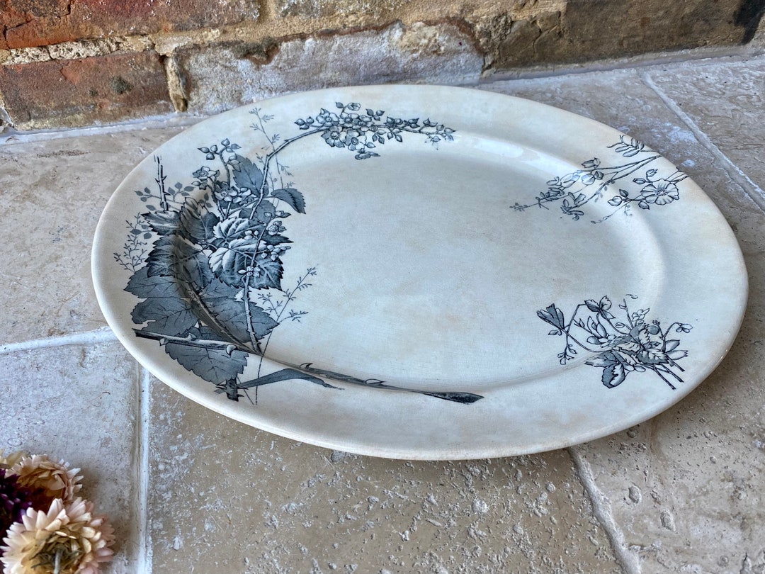 Antique Late 19th Century English Ironstone Platter | Decorative Black ...