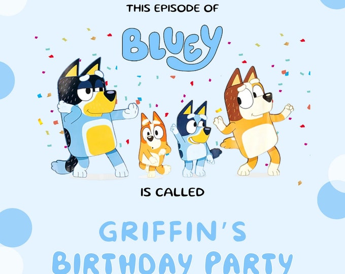 Bluey Party - Kids Birthday Party Invitation - *editable Digital File ...