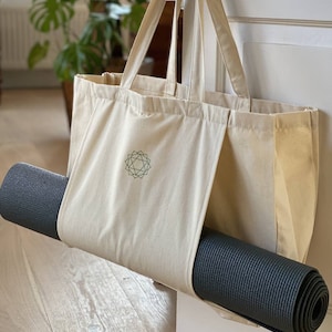 Yoga Mat Tote Bag With Embroidered Chakra Symbol - Etsy
