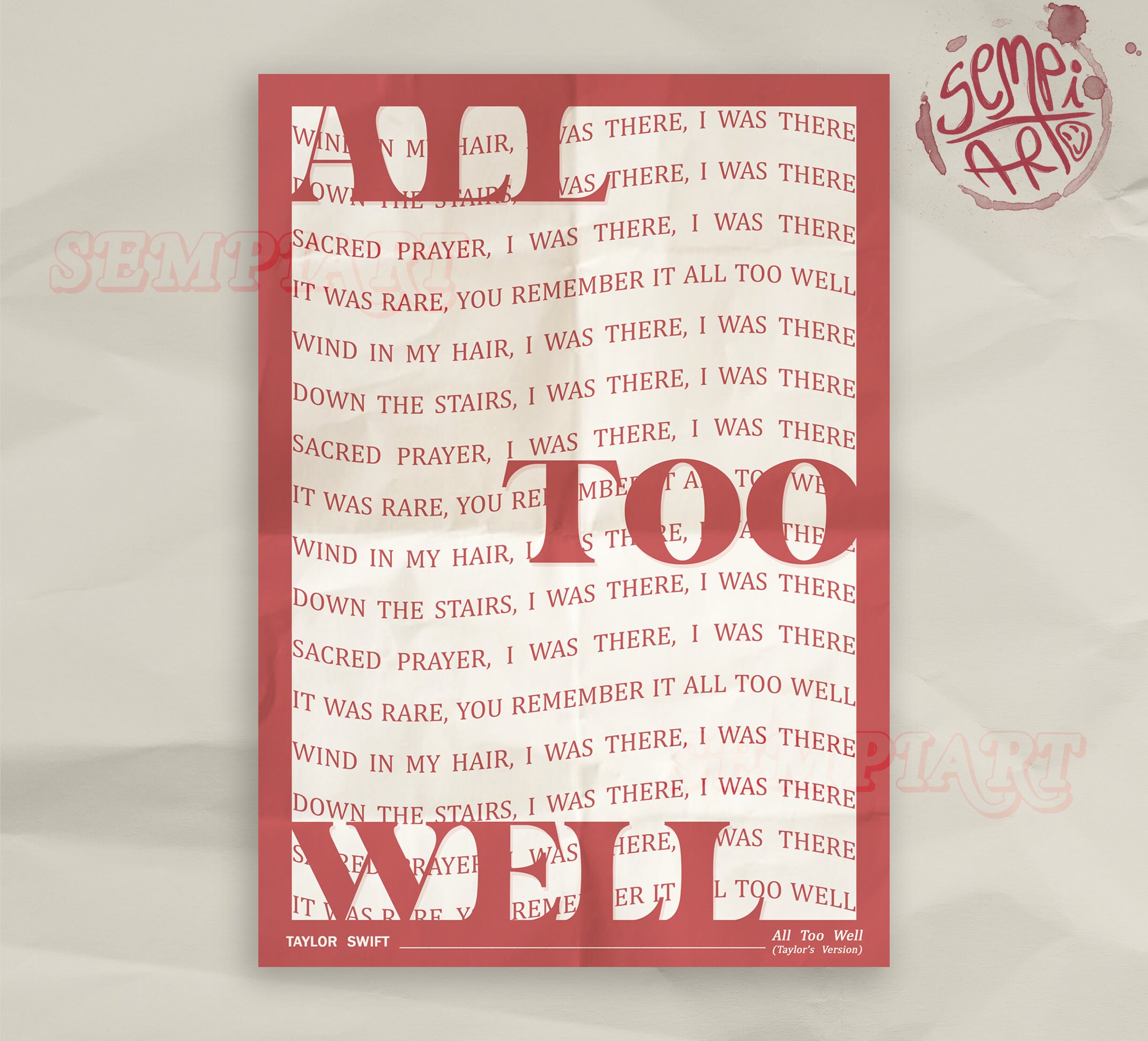 ALL TOO WELL taylor's Version Postcards Poster Print A6 | Etsy