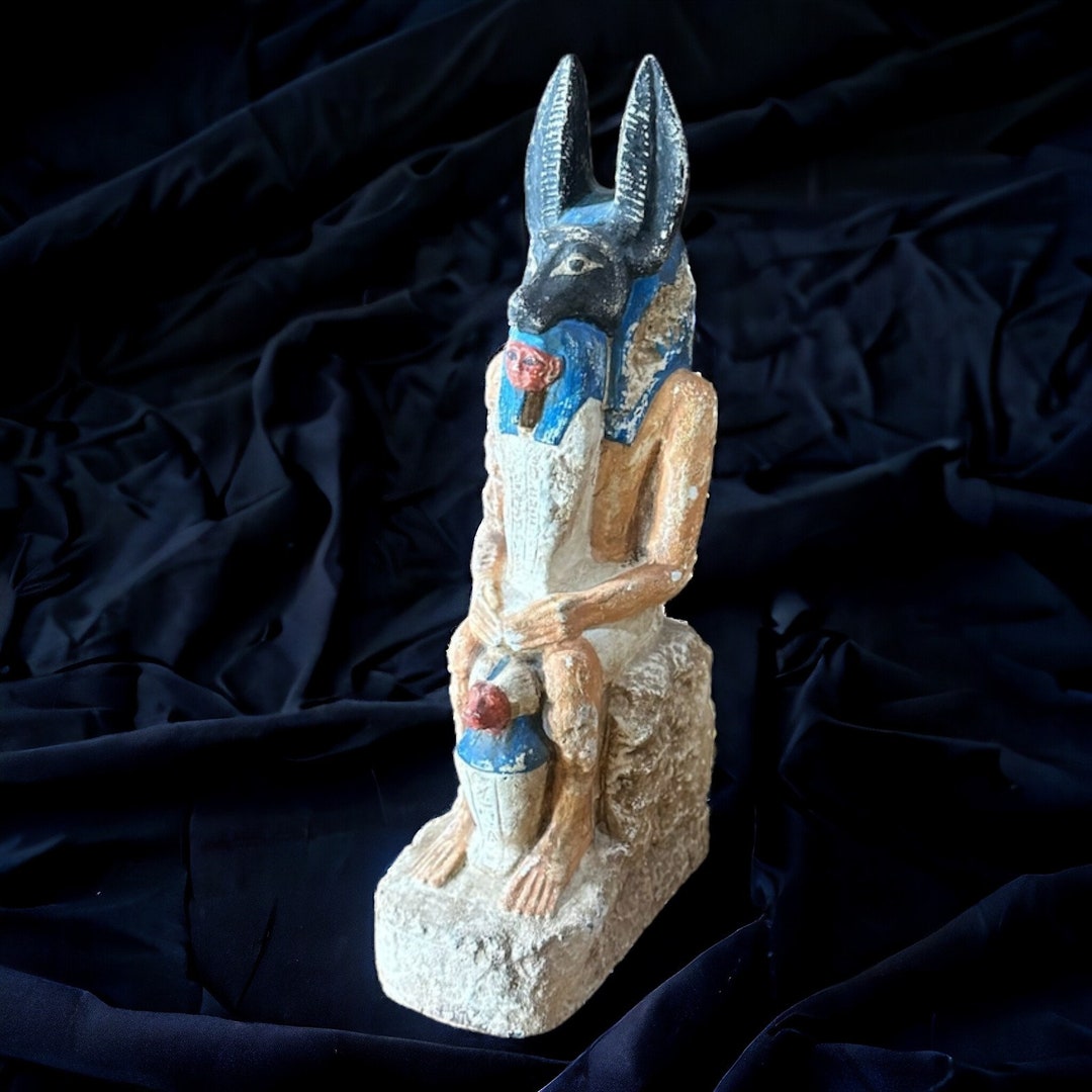 Rare Collectible: Ancient Egyptian Anubis Statue With Queen God of the ...
