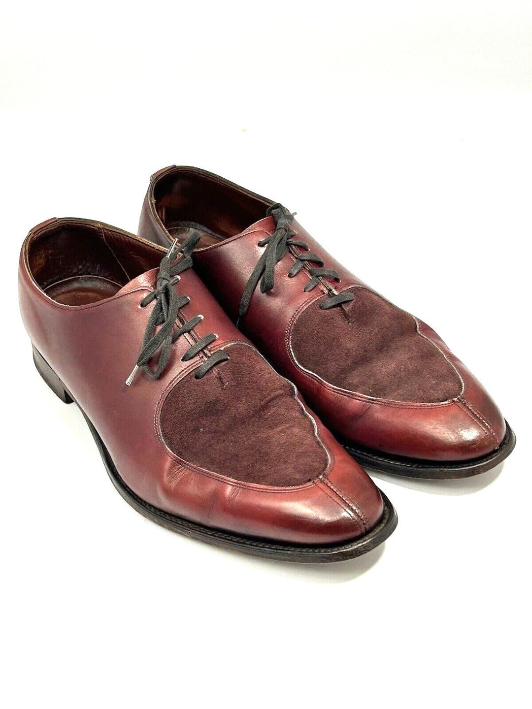 Joseph Cheaney Shoes Waltham Burgundy Red Suede Two Tone Split Toe UK 8 ...