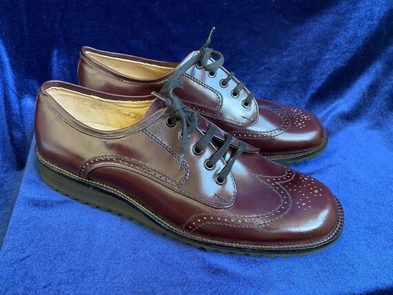 1970s Vintage mens oxblood burgundy Red chunky rubber… - Gem