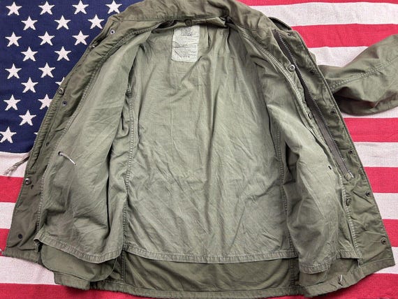 M65 US Army Field combat jacket OG 107 sateen 80s 198… - Gem
