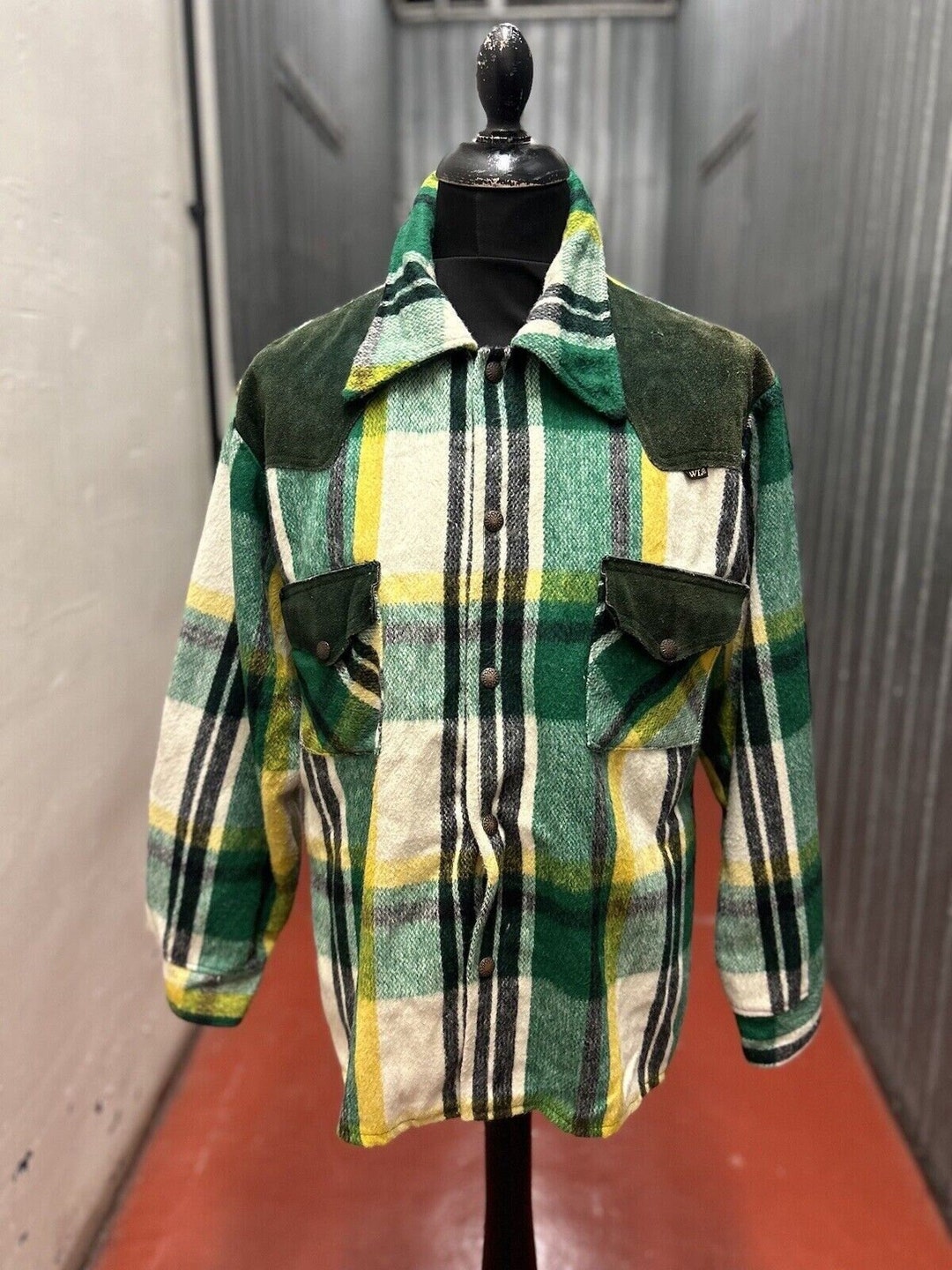 1970s Sportchief Wool Mix Real Suede Leather Overshirt Plaid Check ...