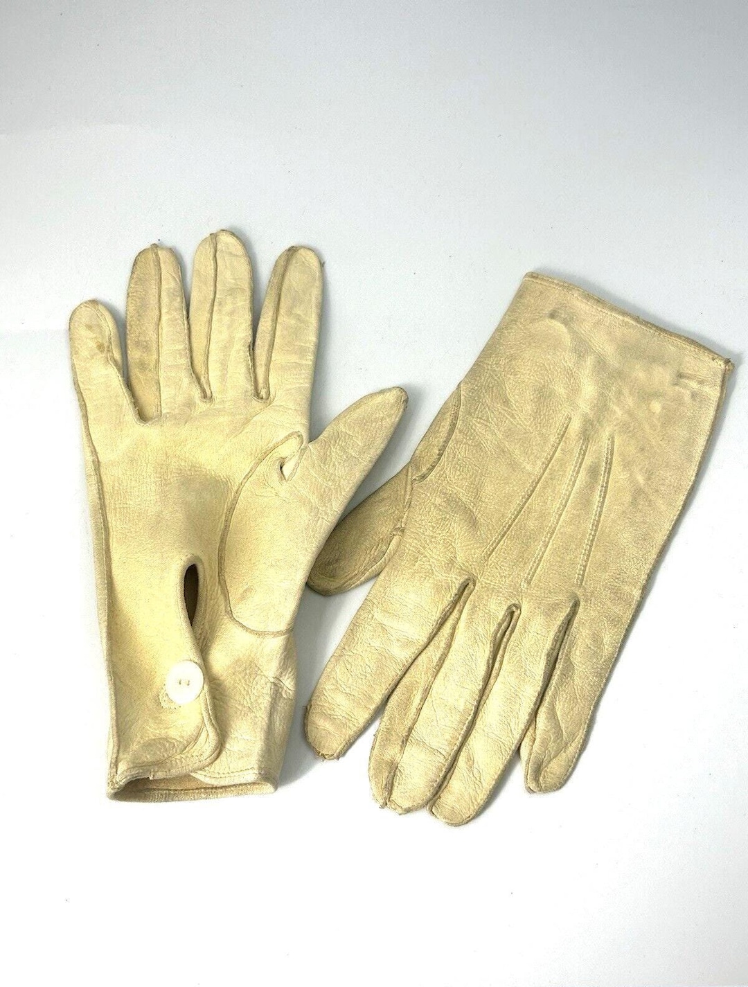 1930s 1940s White Leather Gloves Pigskin Antique Mens Small Size 8 - Etsy