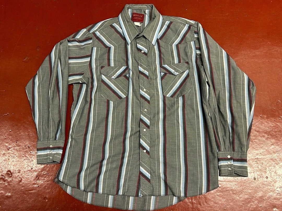 Vintage Rustler Western Shirt Pearl Snap Cowboy Rodeo Striped 90s XL - Etsy