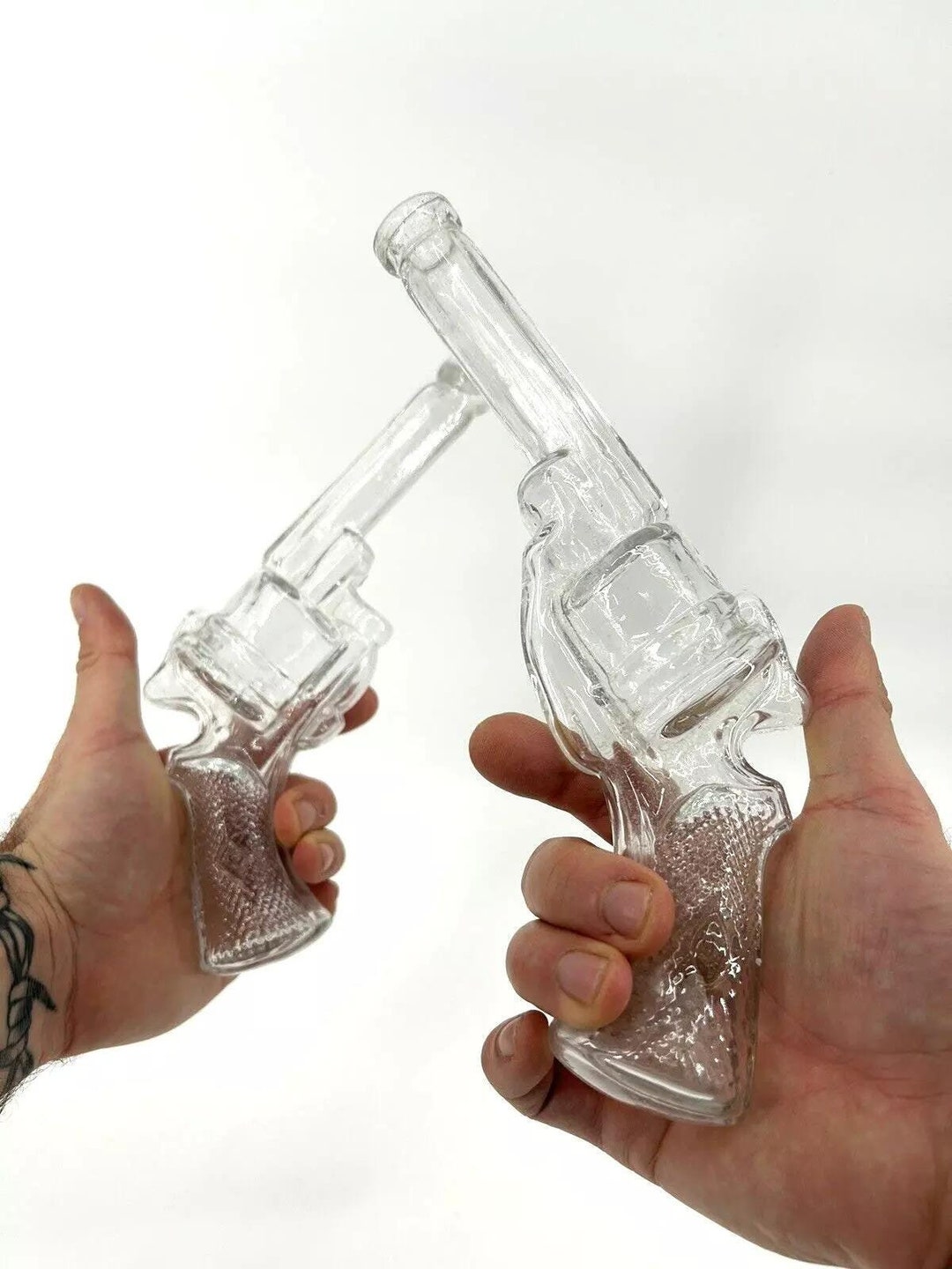 1920s Glass Revolver Bottles Pistol Gun Candy Liquor Storage Set of Two ...