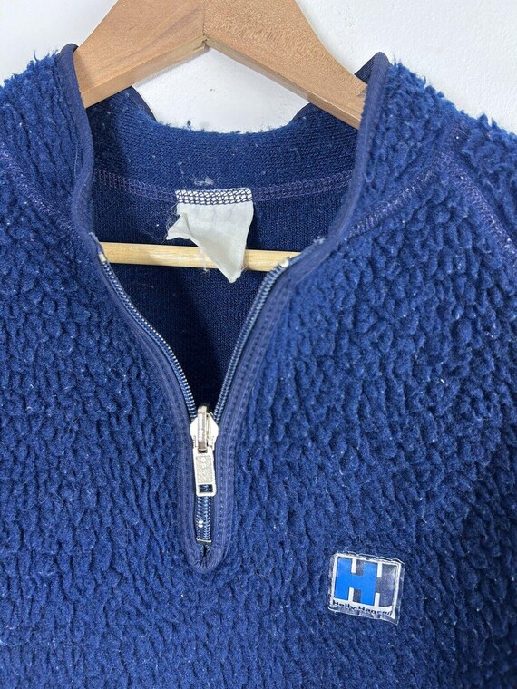 1970s Helly Hansen deep pile fleece Blue zip sherpa h… - Gem