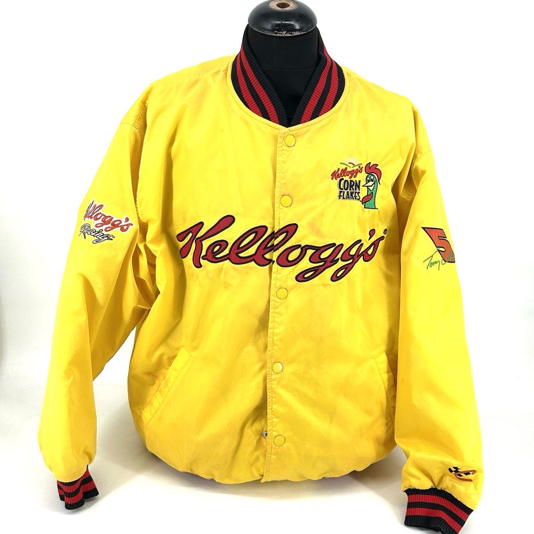 Vintage Nascar Jacket Chase Authentics Kelloggs Corn Flakes 90s Mens XL ...
