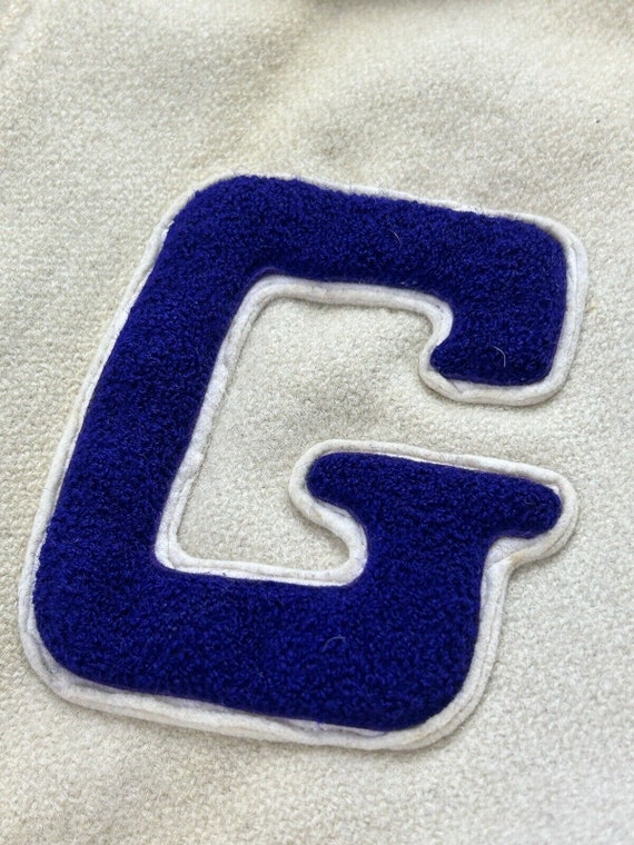 1950s 60s Varsity letterman wool jacket Lasley knitti… - Gem