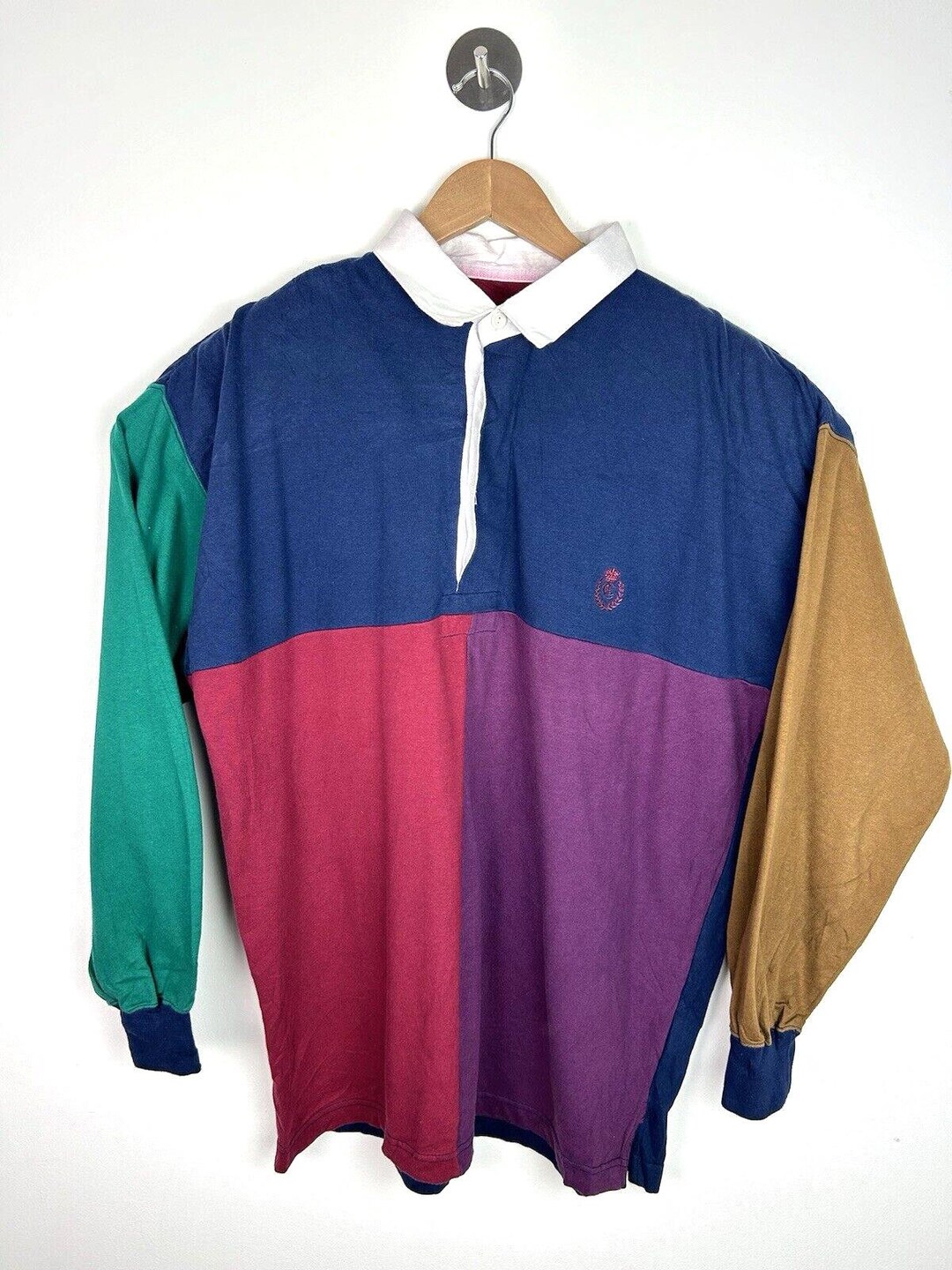 Chaps Ralph Lauren Rugby Shirt Multicoloured Polo Preppy Vintage Mens ...