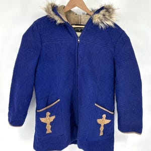 1970s Subzero Parka Fur Hood Navajo Eskimo Inuit Made in Cananda Womens ...