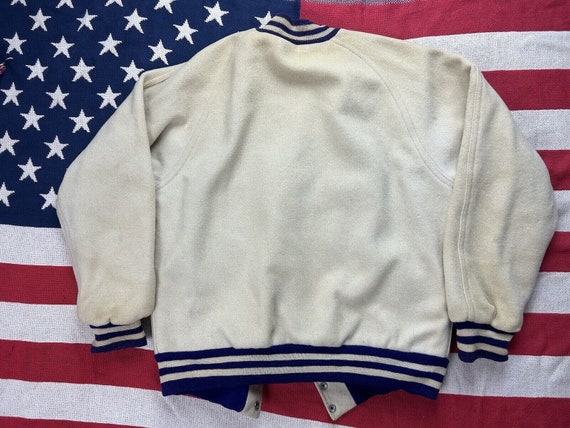 1950s 60s Varsity letterman wool jacket Lasley knitti… - Gem