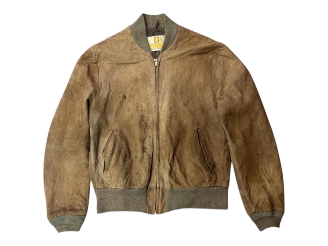 1960s Brown Suede Bomber Jacket Talon Zip Rockabilly Bermans Size M - Etsy