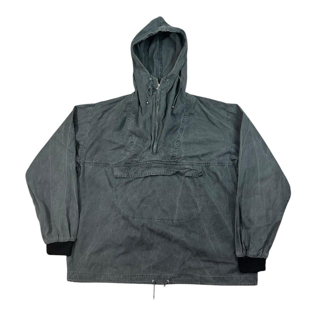 1960s Anorak Jacket Smock Hooded Grey Faded Hiking Workwear Chore ...