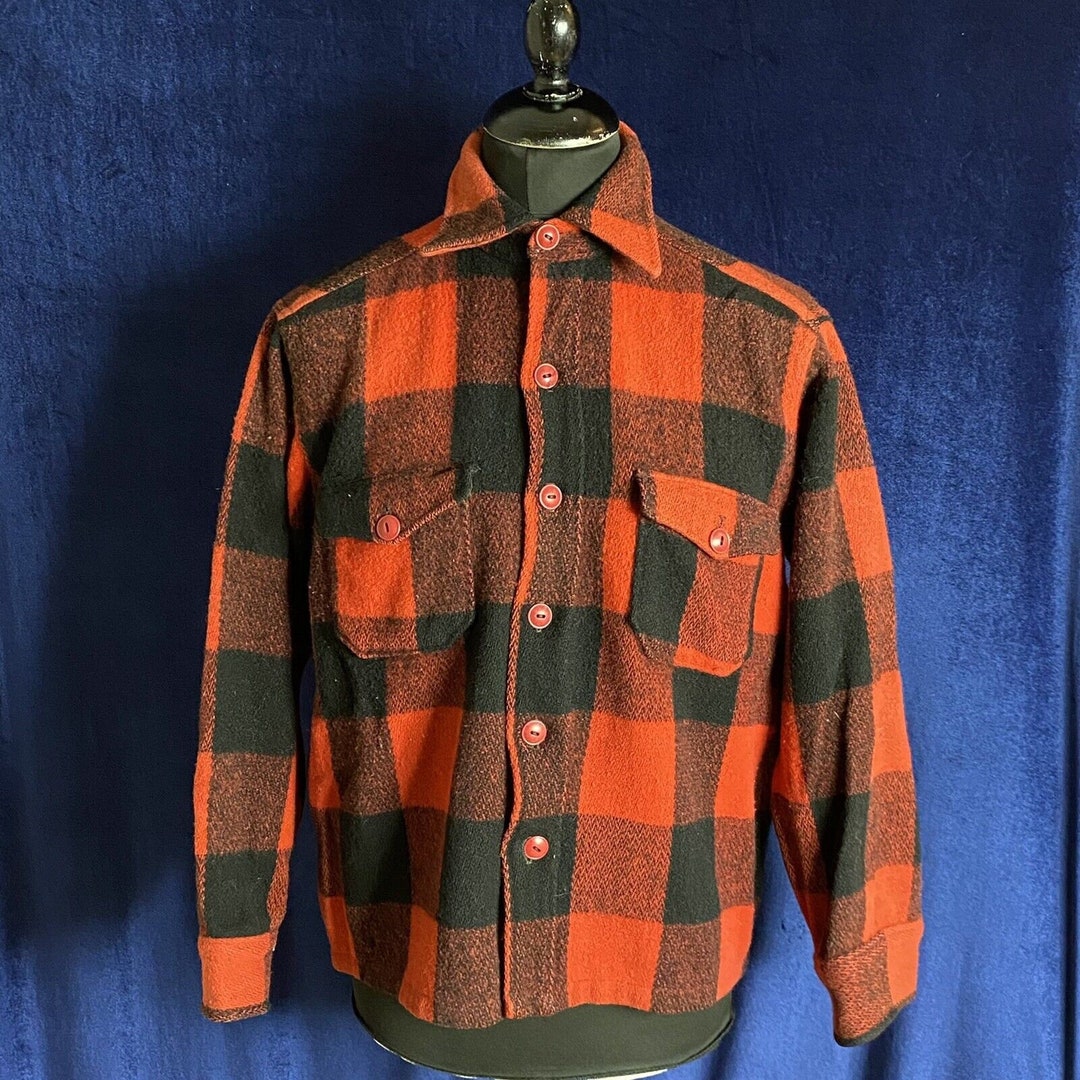 1960s Woolrich Wool Tartan Lumberjack Red Buffalo Plaid - Etsy