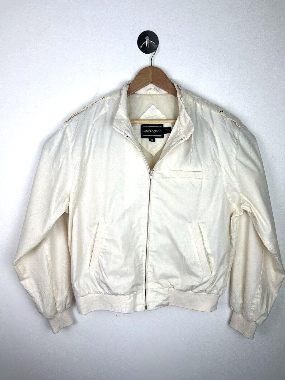 Vintage Members Only Style Jacket Yellow Windbreaker Harrington 1980s ...