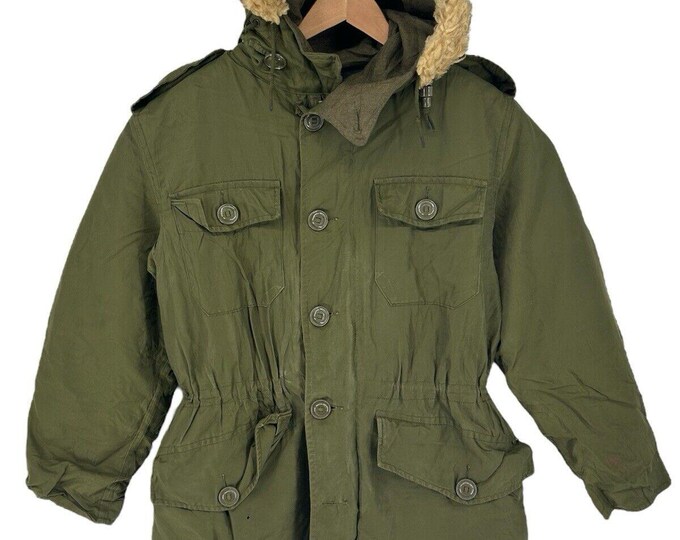 Canadian Army ECW Parka Fur Hood Cold Weather 90s Vintage Military ...