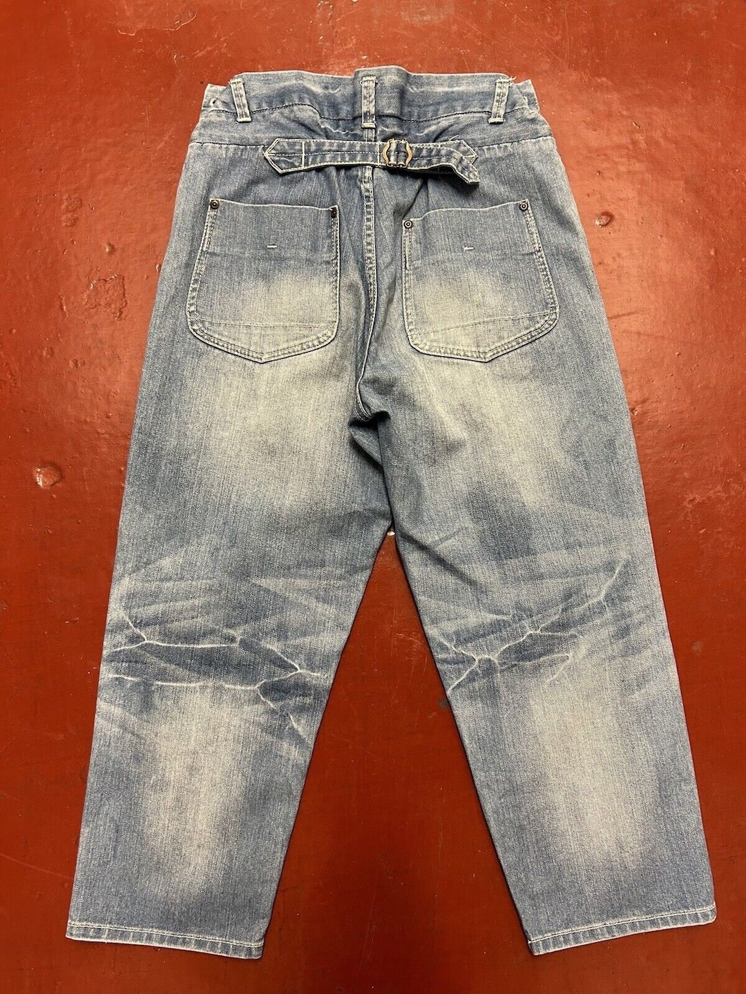 1940s Style Selvedge Cinch Back Buckle Back Jeans Workwear Kelen Japan ...