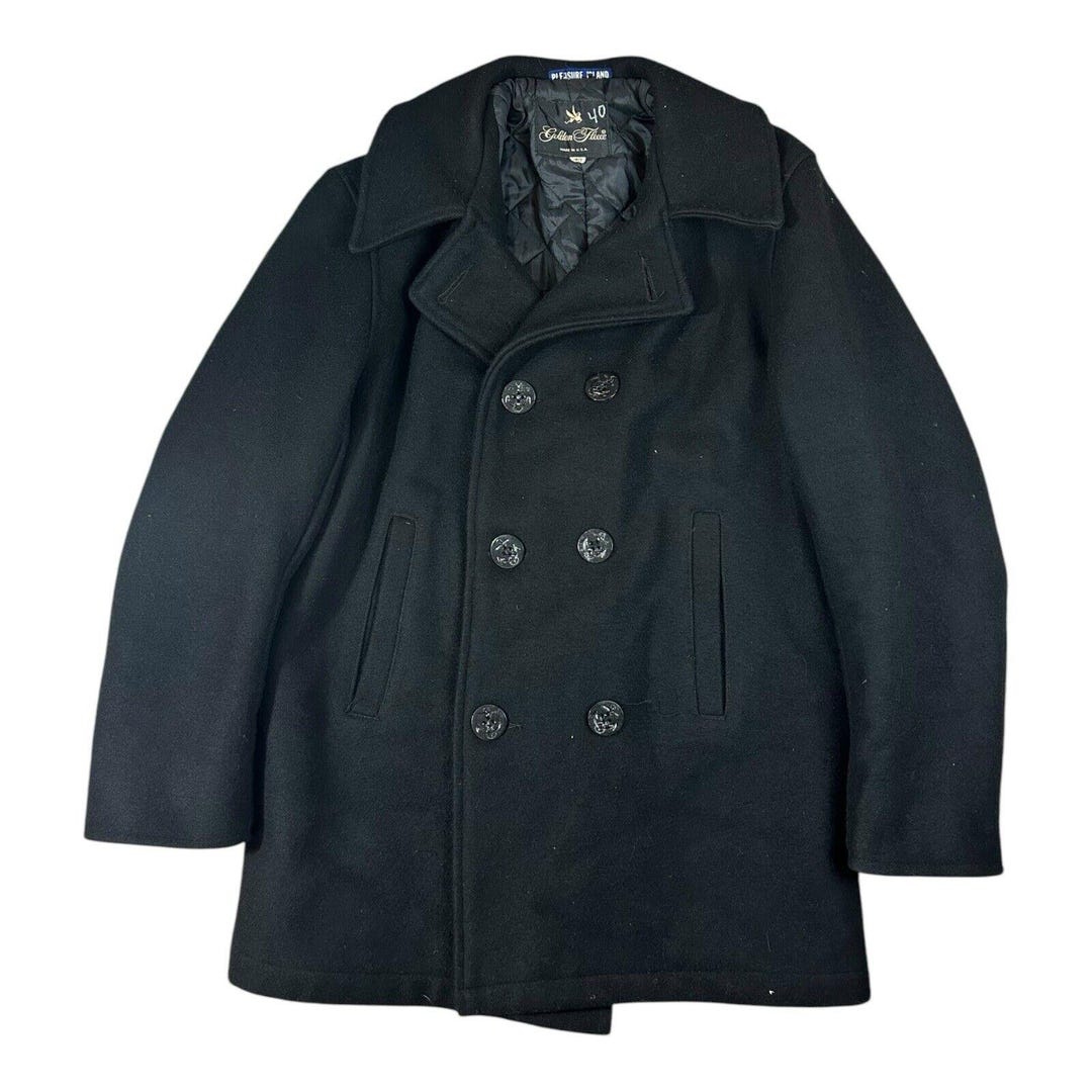 Spiewak Golden Fleece Peacoat Black Wool Reefer Jacket USN Made in USA ...