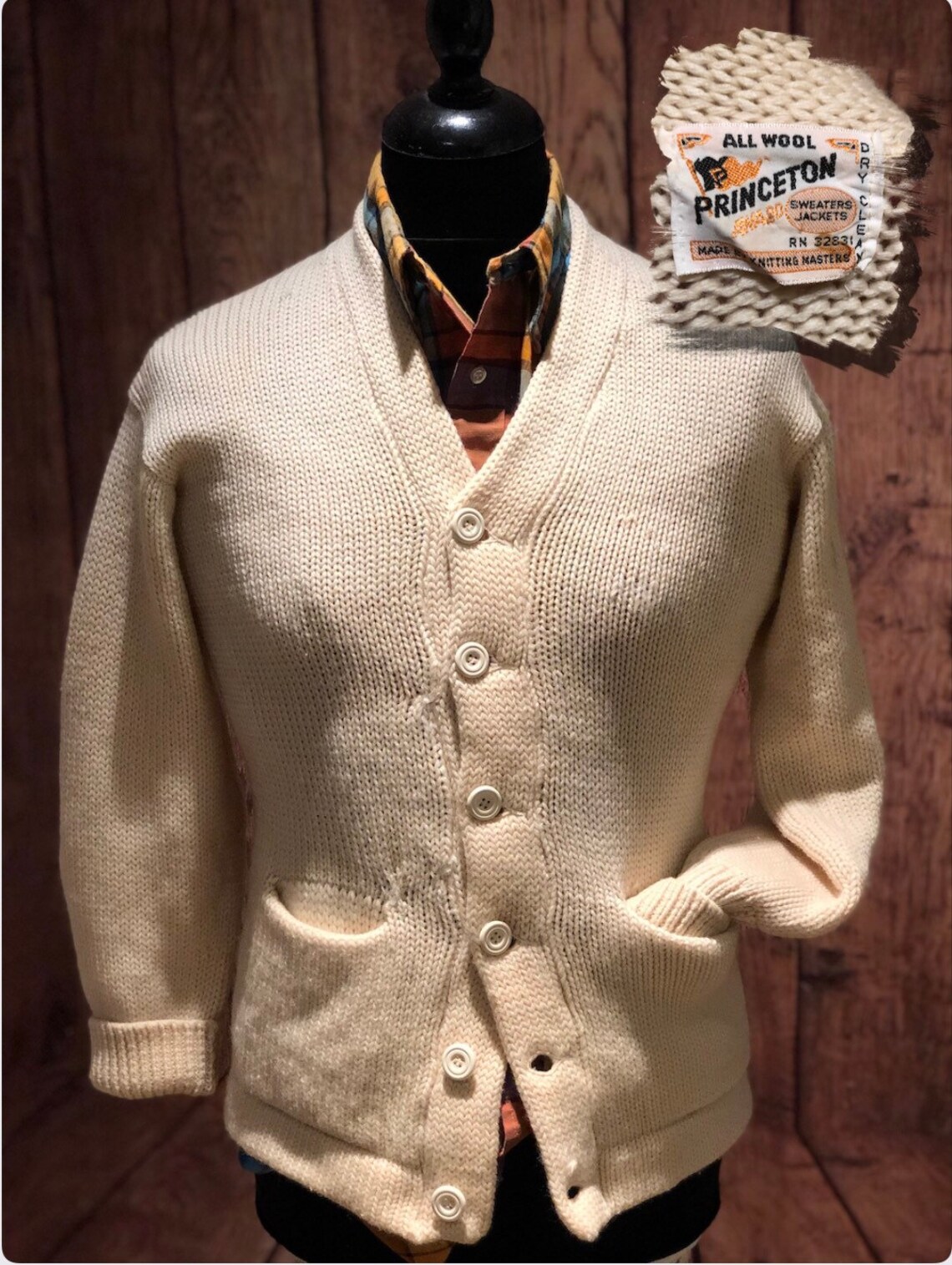 1960s 60s mens cream varsity chunky college knit letterman | Etsy