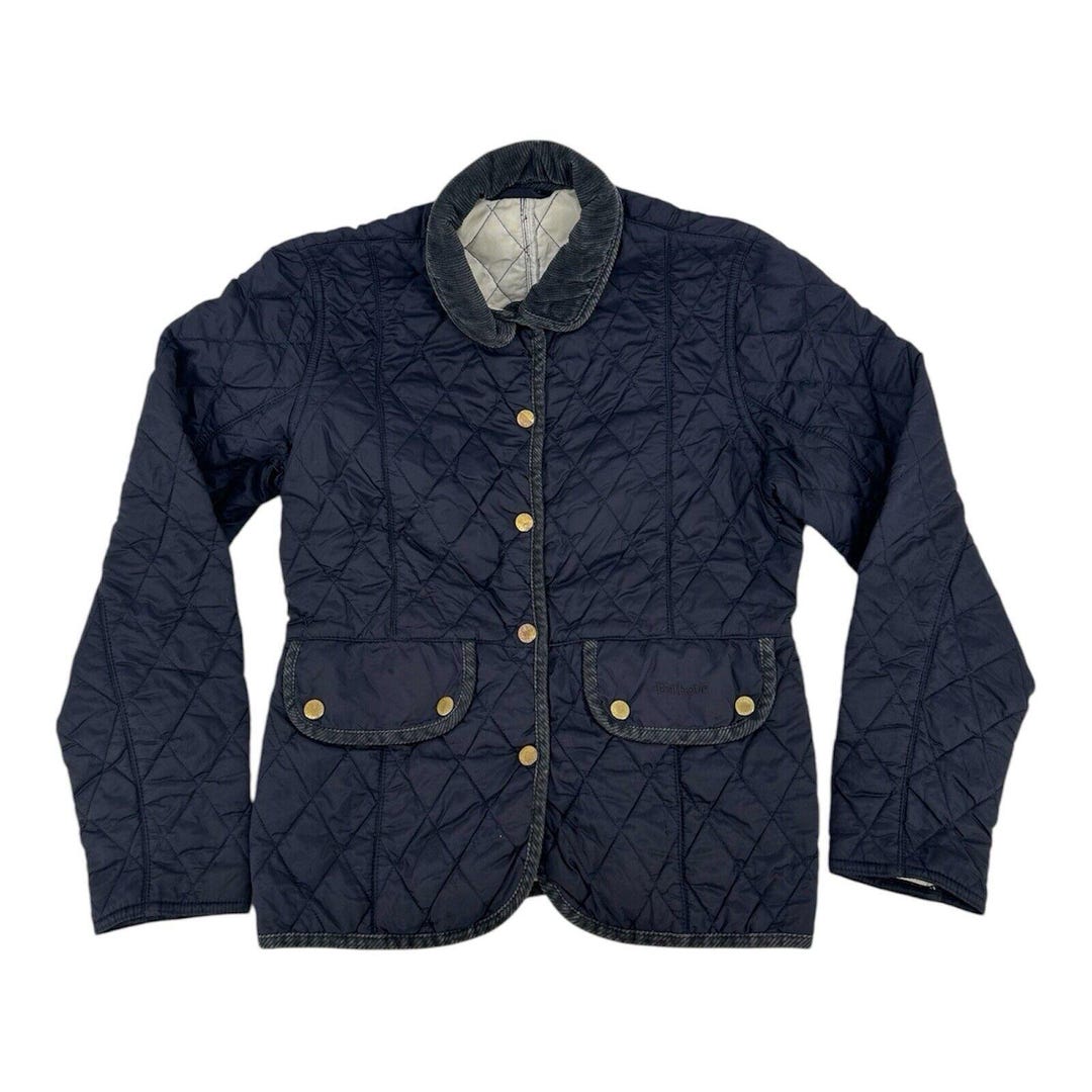 Girls Barbour Jacket Quilted Navy Blue Liddesdale Size XL Age 12-13 - Etsy