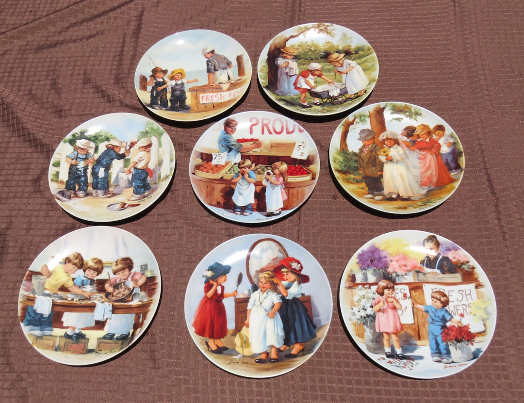 Jeane Down's Friends I Remember Plate Collection // Set of 8 Jeanne ...