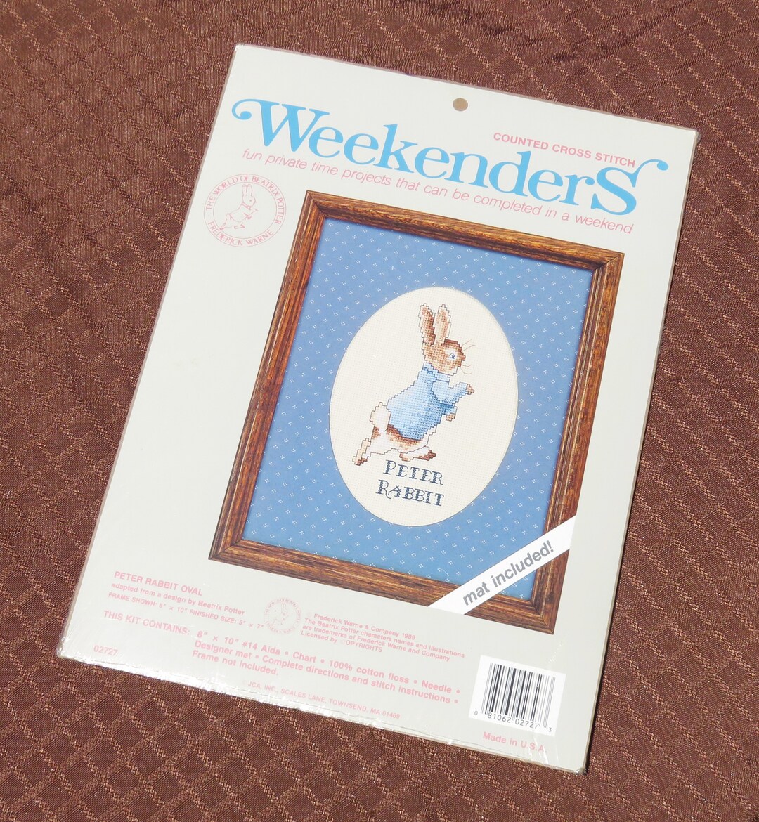 Vintage Beatrix Potter Peter Rabbit Cross Stitch Pattern and Kit ...