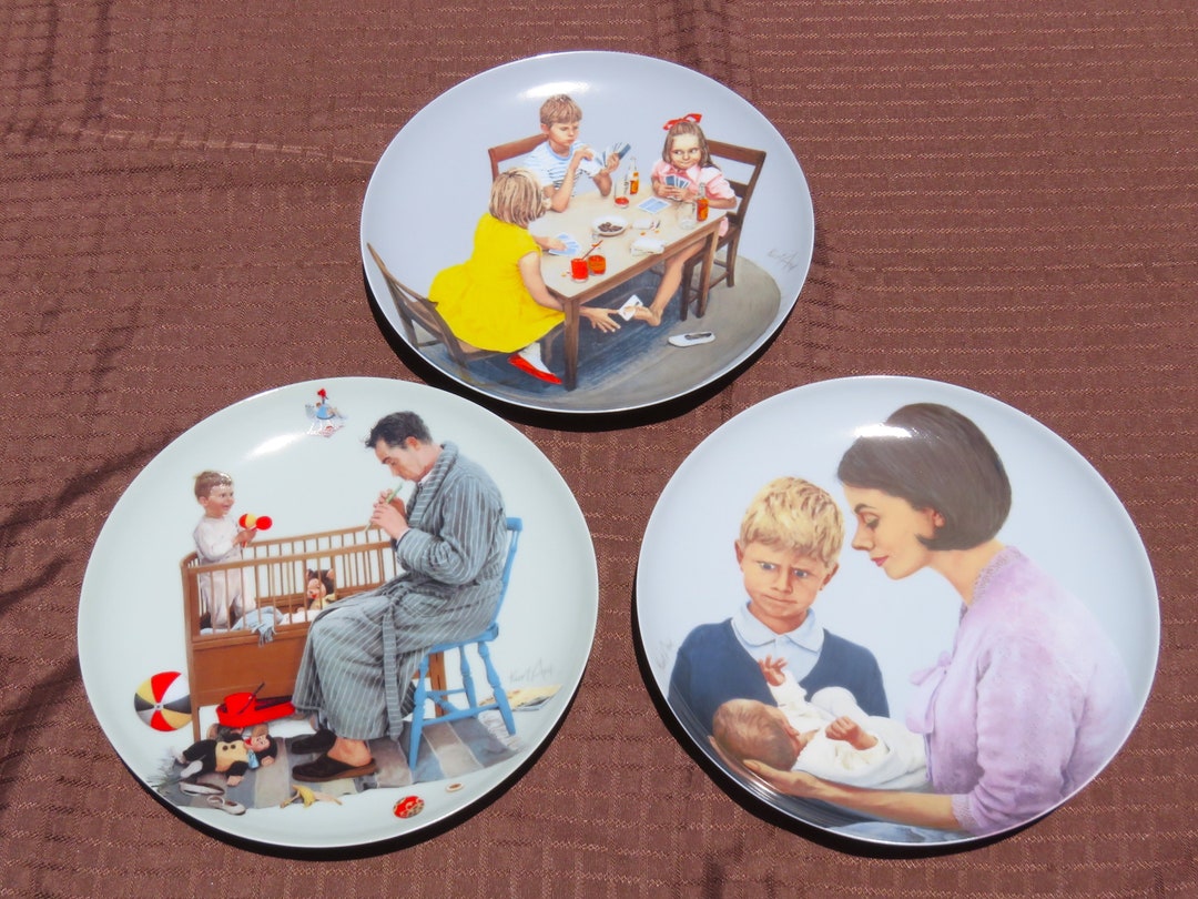 Set of Three 1980's Kurt Ard Collectable Plates // 1986 Spillefuglene ...