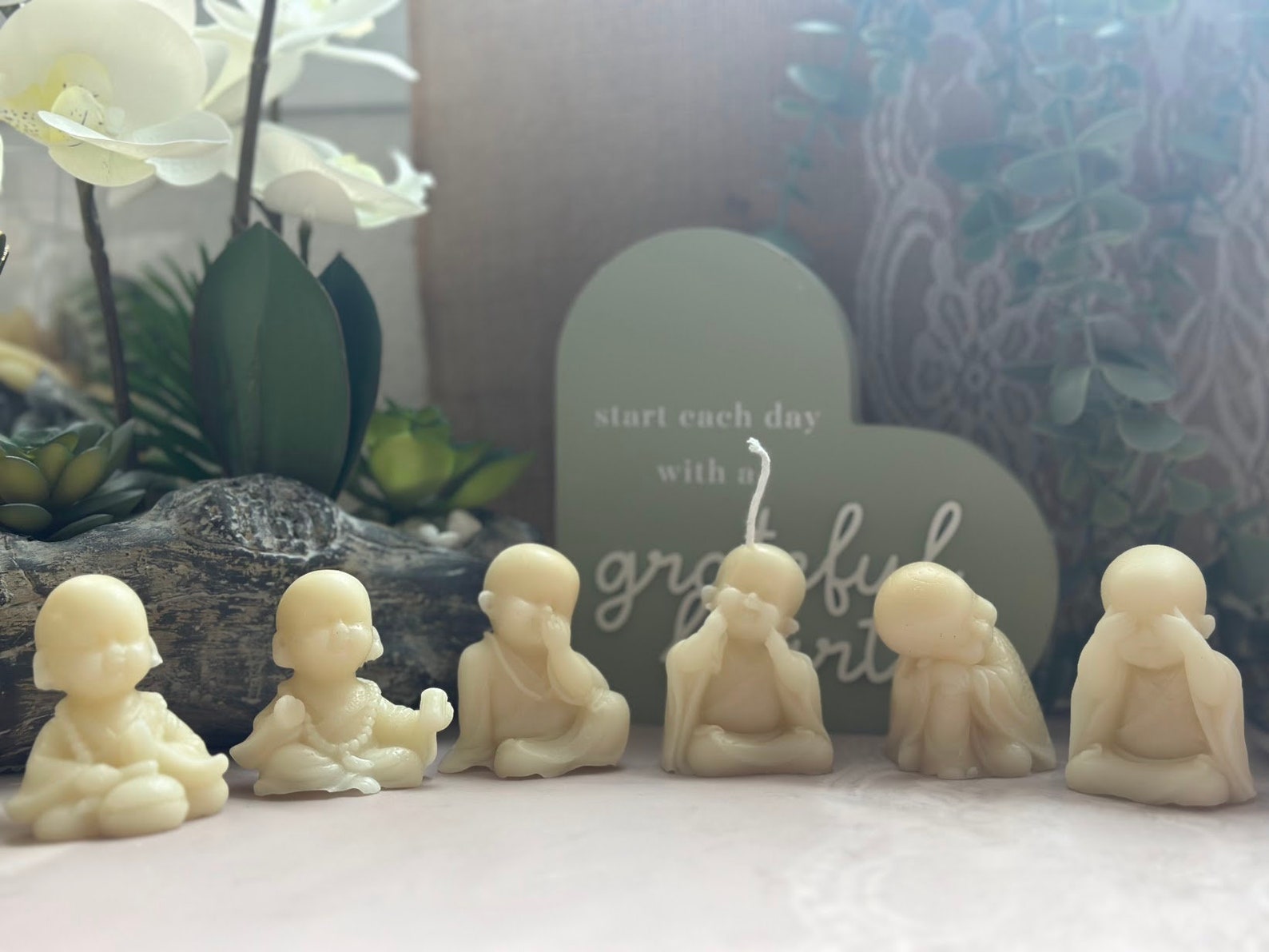 Baby Monk Cute Candles, Cute Tea Lights, Altar, Self Care, Gift Set ...