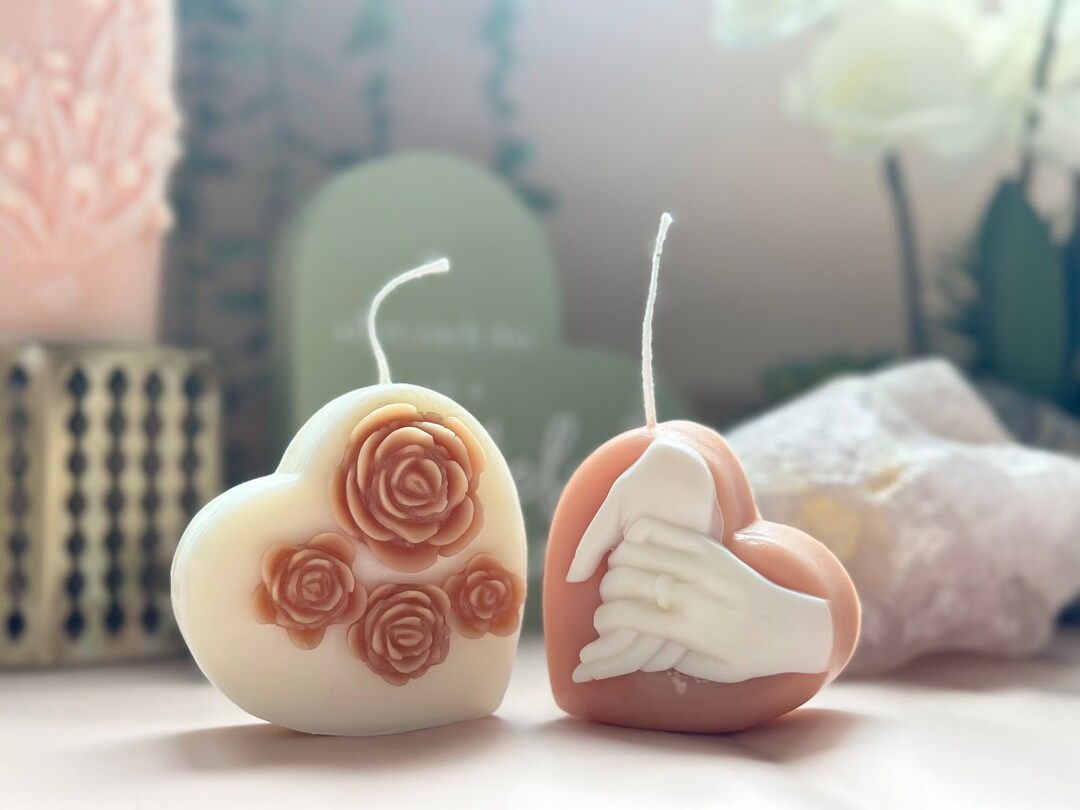 Heart Shaped Candles, Heart Anniversary Candles, Heart Soy Candles ...