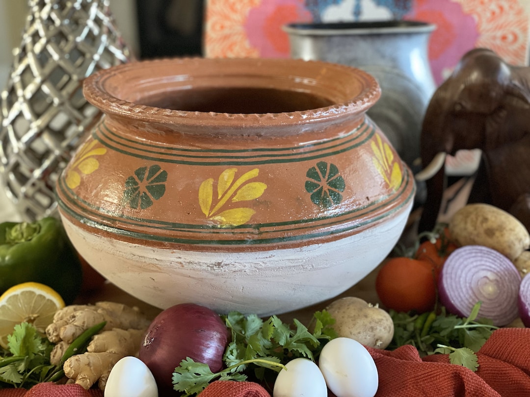 13"x11"large HAANDI (clay Pot) Indian Traditional Clay Pot - for ...