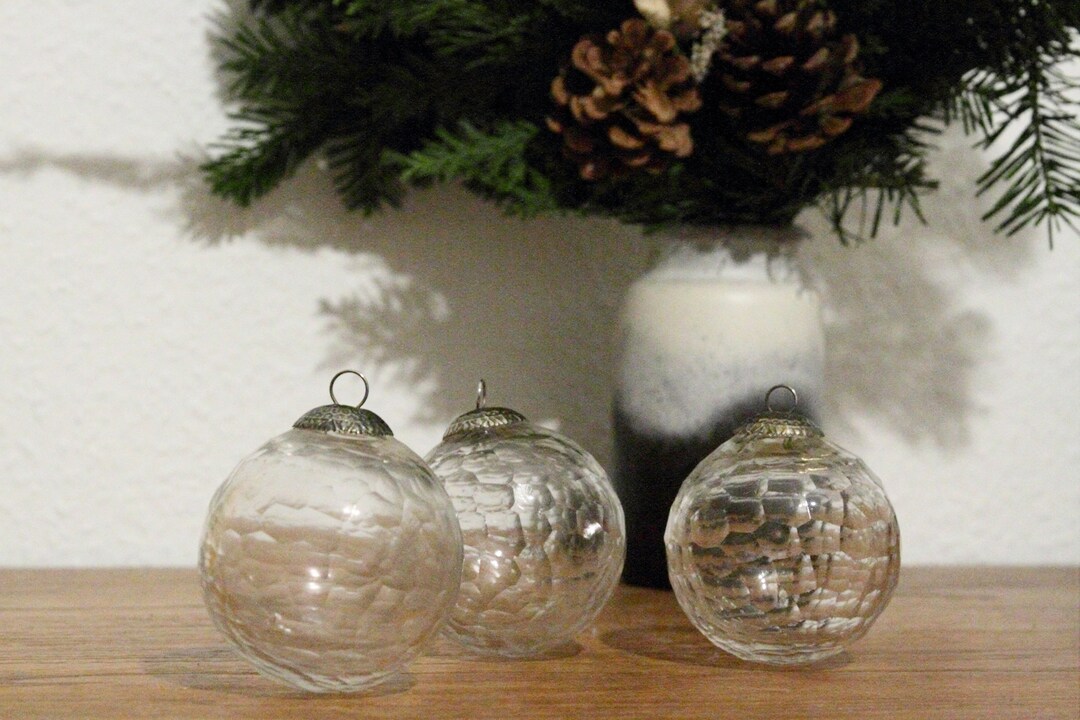 Vintage Set of Three Glass Christmas Tree Baubles From Germany of the ...