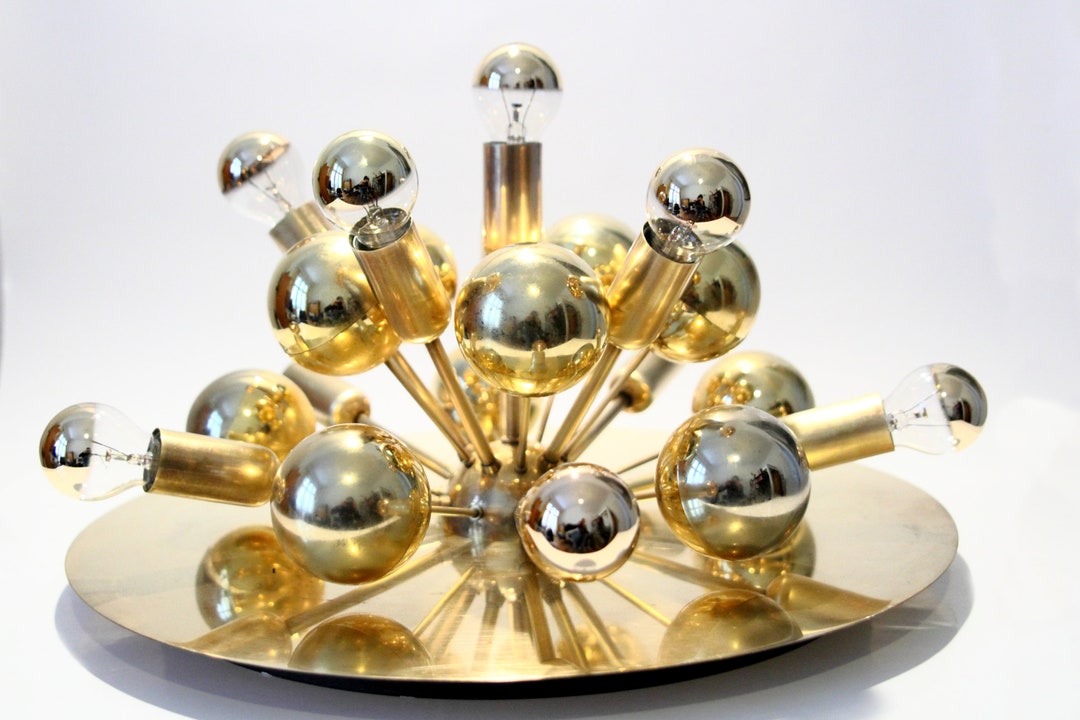 Large Gold Sputnik Design Ceiling Light by Cosack From the 1960s - Etsy