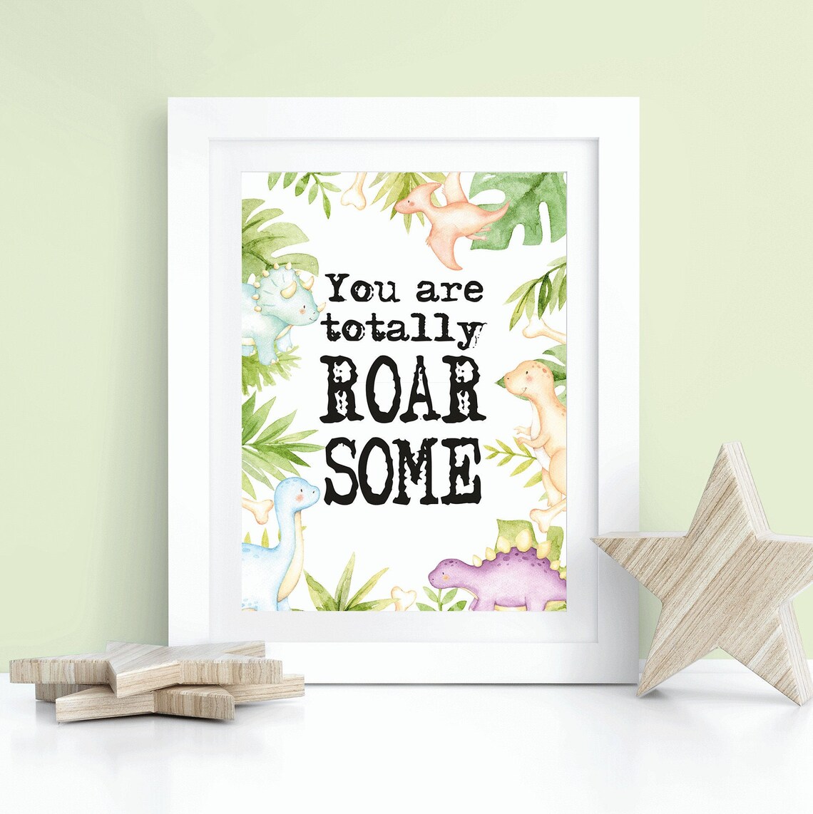 Totally Roarsome Dinosaur Nursery Print, Nursery Print, Kids Room Decor ...