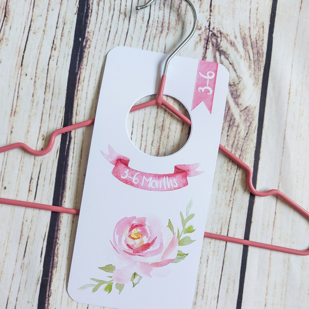 Pink Wardrobe Dividers, Girls Nursery Wardrobe Dividers, Pink Rose ...