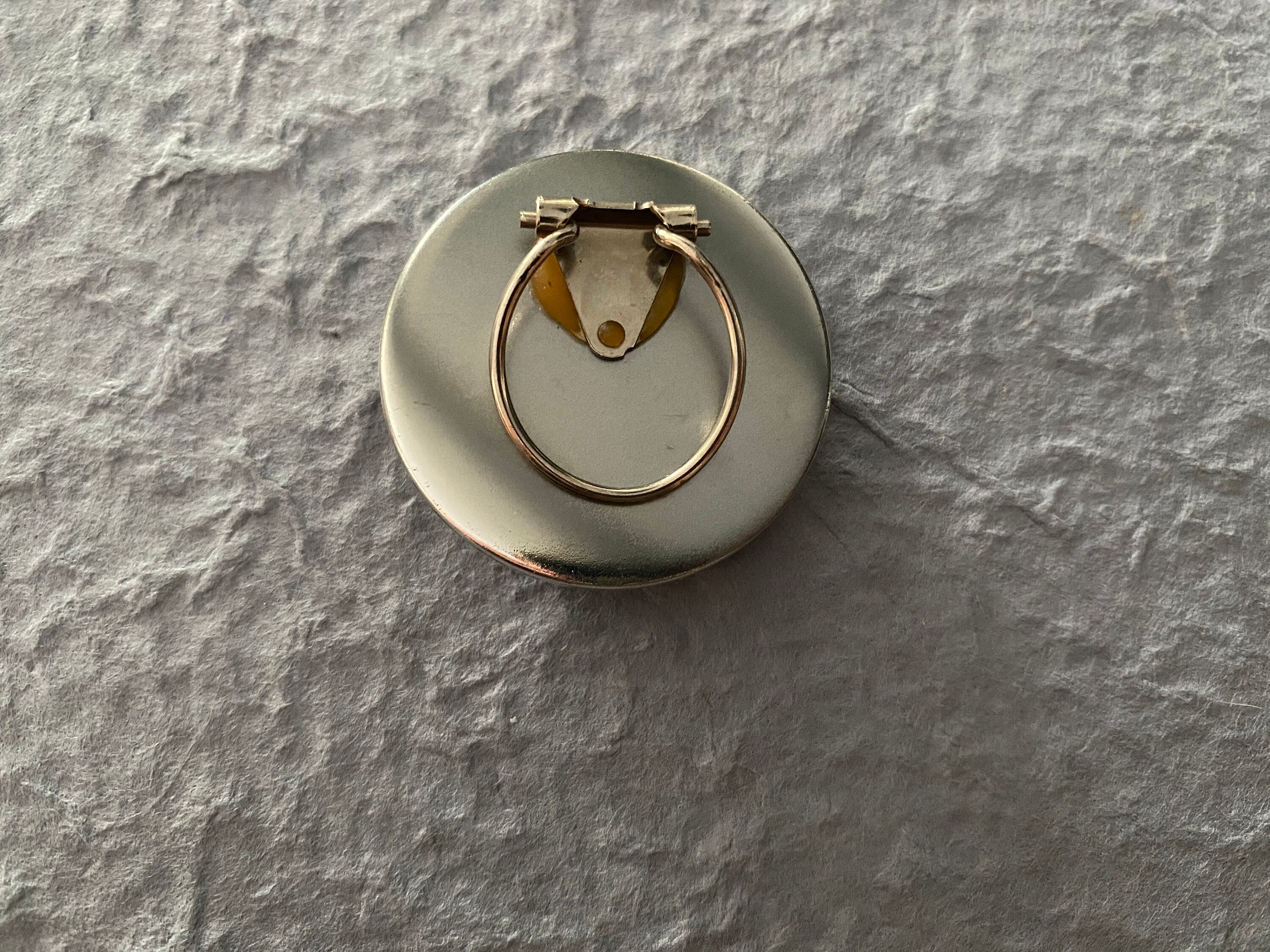 Vintage Scarf Clip Large Round Scarf Holder Silver Tone - Etsy